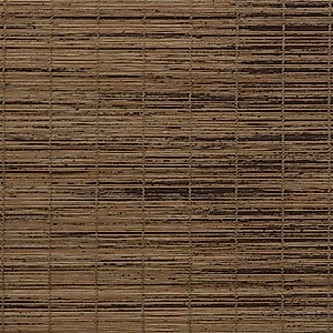 LANTIME Wood Window Shades Blinds, Lined Blackout Bamboo Roller Shades, Easy Installation for Home and Garden, Pattern 9