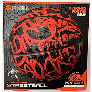 AND1 Fantom Graffiti Rubber Basketball: Official Regulation Size 7 (29.5 inches) Rubber Basketball - Deep Channel Construction Streetball, Made for Indoor Outdoor Basketball Games