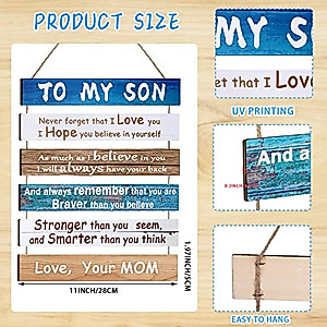 to My Son Daughter Gift from Mom Boys Girls Room Decor Baby Boys Girls Bedroom Decor for Living Baby Room Decor Boys Girls Wooden Bathroom Wall Decor Christmas Wall Art Gifts (to My Son)