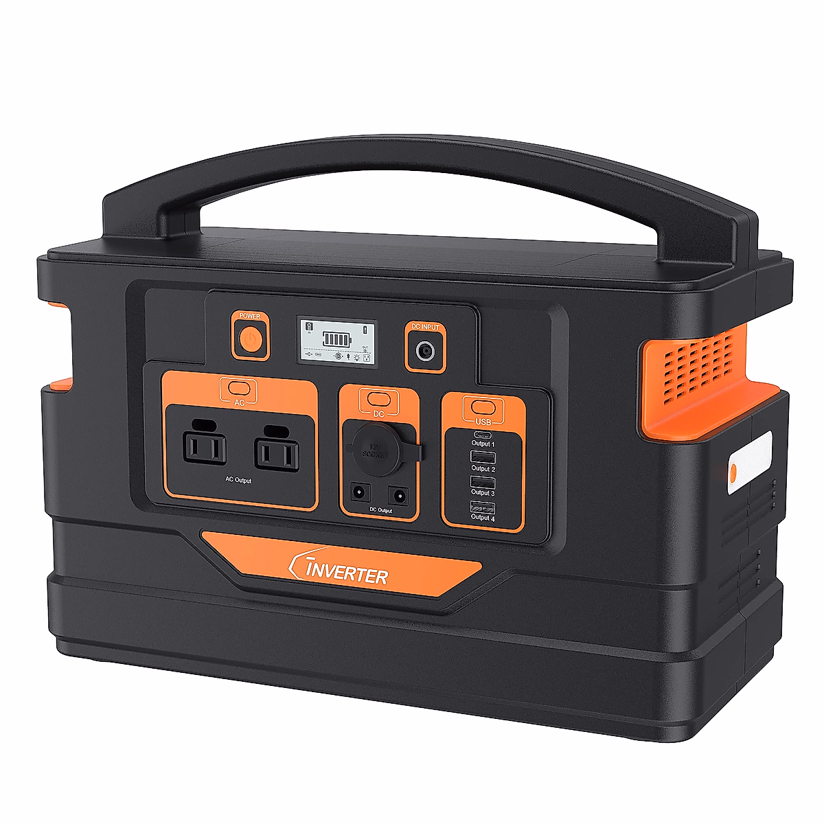 C INVERTER Portable Power Station 1000W, 1110Wh Lithium Polymer Battery Solar Generator Emergency Backup Power Supply for Outdoor Camping Home Road Trip Rv Adventure (Orange)