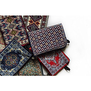 Oriental Carpet Woven Fabric Bookmark - 6 Bookmark Design Collection - Beautiful, Elegant, Cloth Bookmarks! Best Gifts & Stocking Stuffers for Men,Women,Teachers & Librarians!