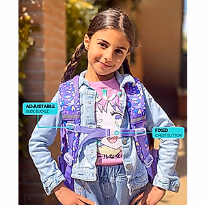 mibasies Unicorn Backpack for Girls 5-8, Large Capacity elementary school backpack(Purple Unicorn)