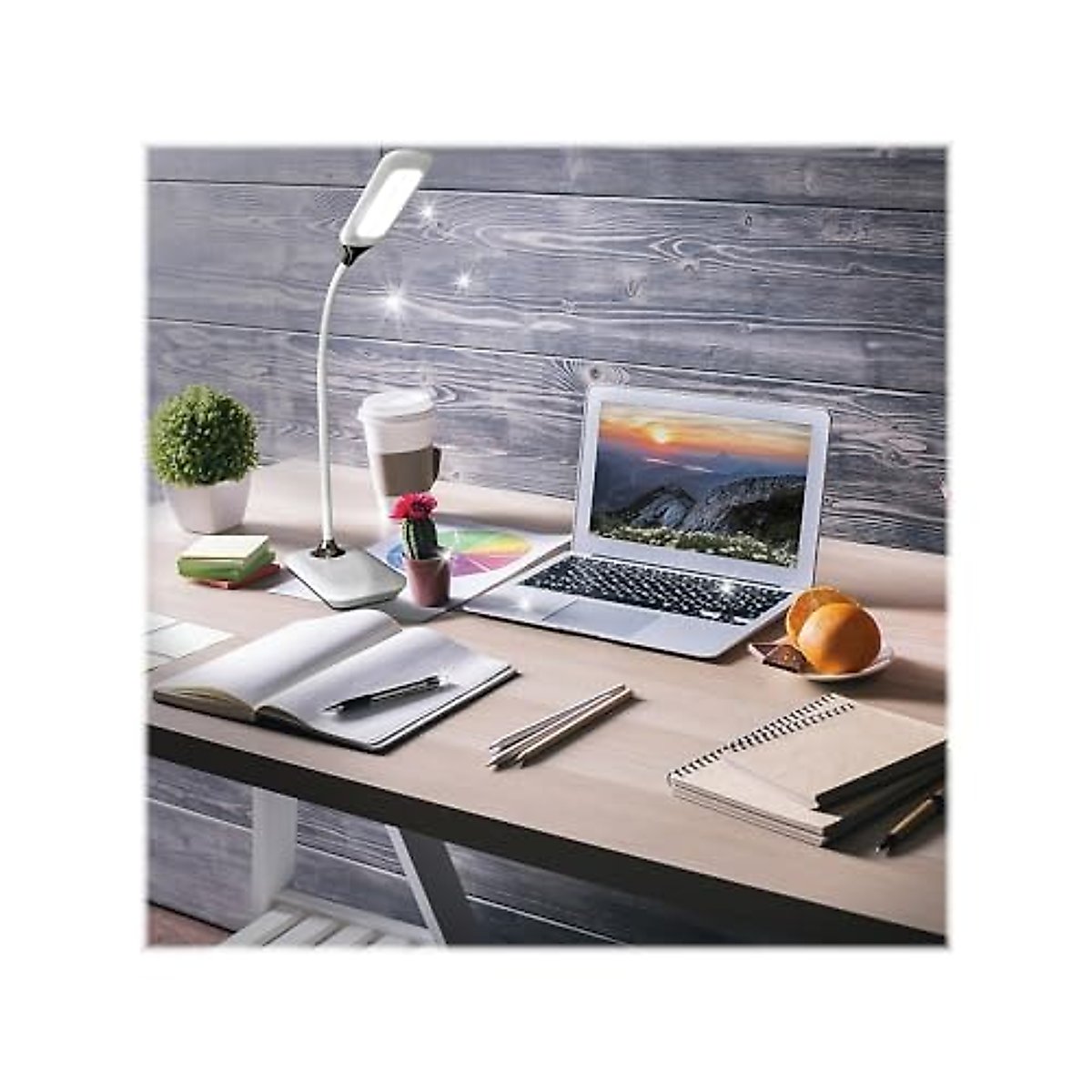 OttLite Enhance LED Sanitizing Desk Lamp with USB Charging – Eliminates up to 99.9% of Bacteria, Touch Activated, Flexible Neck, Modern Light for Reading, Crafting & Office Desktop