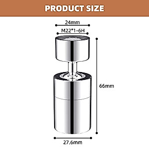 Waternymph Kitchen Sink Faucet Aerator Solid Brass - Big Angle Swivel Faucet Aerator Dual-function 2 Sprayer kitchen faucet attachment swivel sprayer- 360-Degree Swivel - Polished Chrome/ 1.8GPM