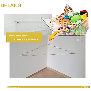 Mia Weaver Stuffed Animals Jumbo Toy Storage Hammock (Mesh 1 packs, White)