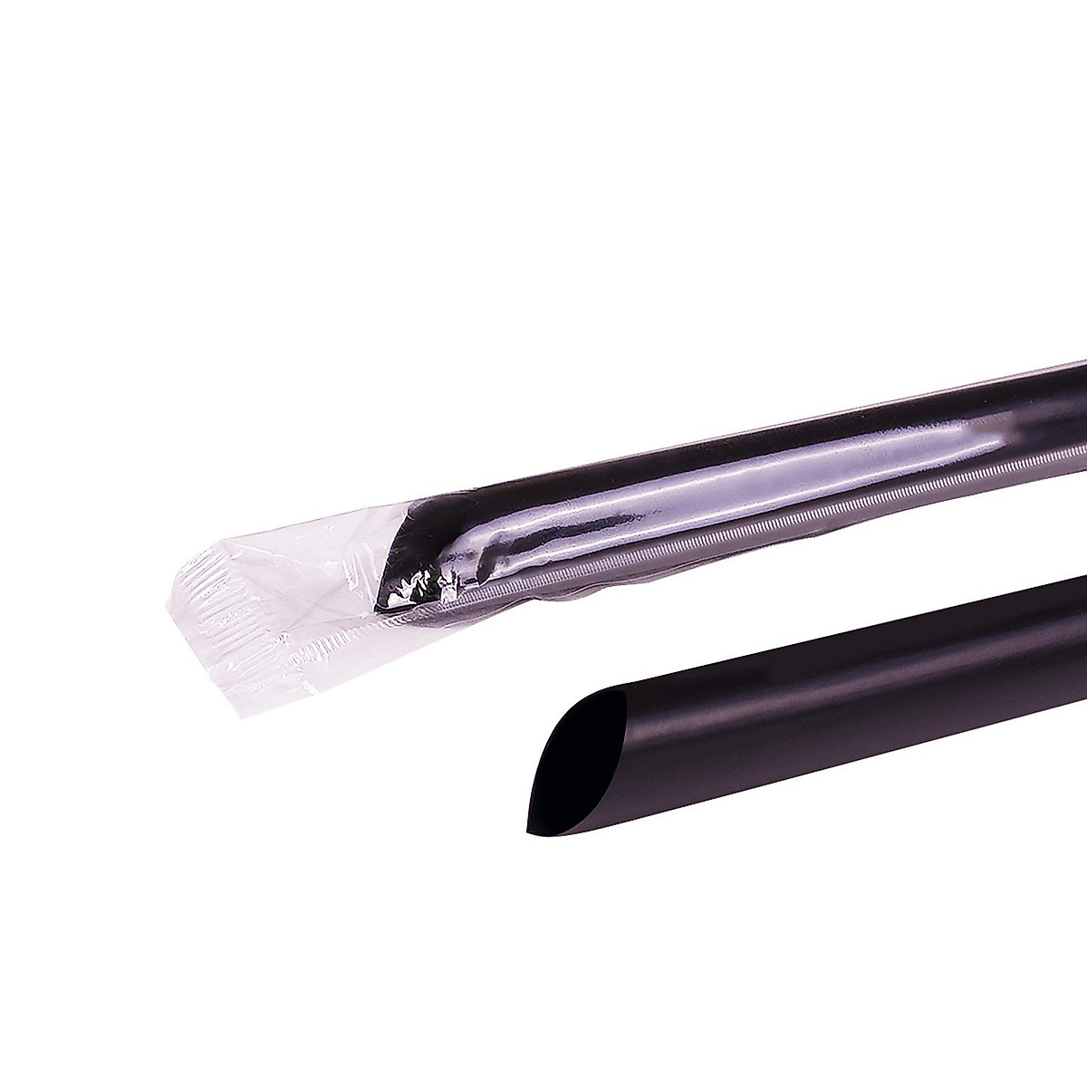 Karat C9060s (Black) 9" Boba Straws (10mm Diameter), Poly-Wrapped, Solid Black (Case of 1600)
