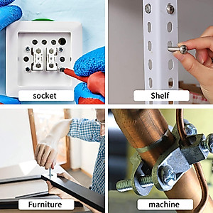 Yinpecly M5 x 40mm Machine Screws Pan Phillips Cross Head Screw 304 Stainless Steel Fasteners Bolts Silver Gray 10Pcs