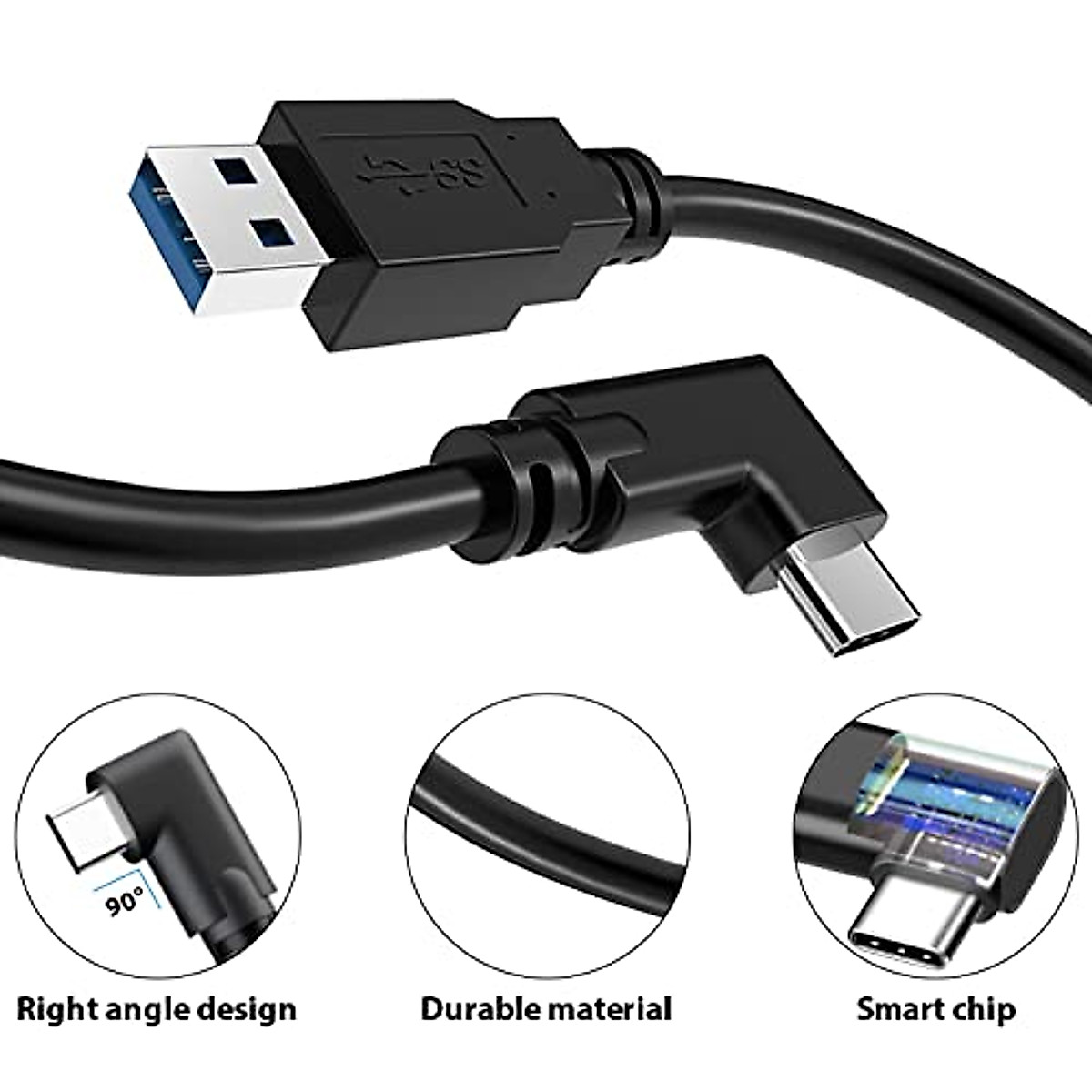 VakiReyy 10FT Link Cable for Oculus Quest 2, Link Cable for Quest 2 High Speed Data Transfer Charging Cable USB 3.0 to USB C Cable Charger for Oculus Quest 2 Accessories VR Headset Gaming to PC