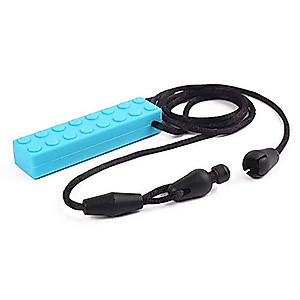 Ecklace and Pencil Topper for Kids Teething Silicone Chewing Necklace Chewing Biting(4 Pieces)