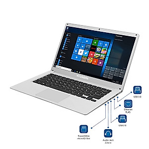 HYUNDAI [New 14" Inch Laptop | High Performance Business and Student Laptop | 8GB RAM - 128GB SSD Storage | Intel N4120 | Windows 10 Home | Expandable Storage | WiFi & Bluetooth | Silver