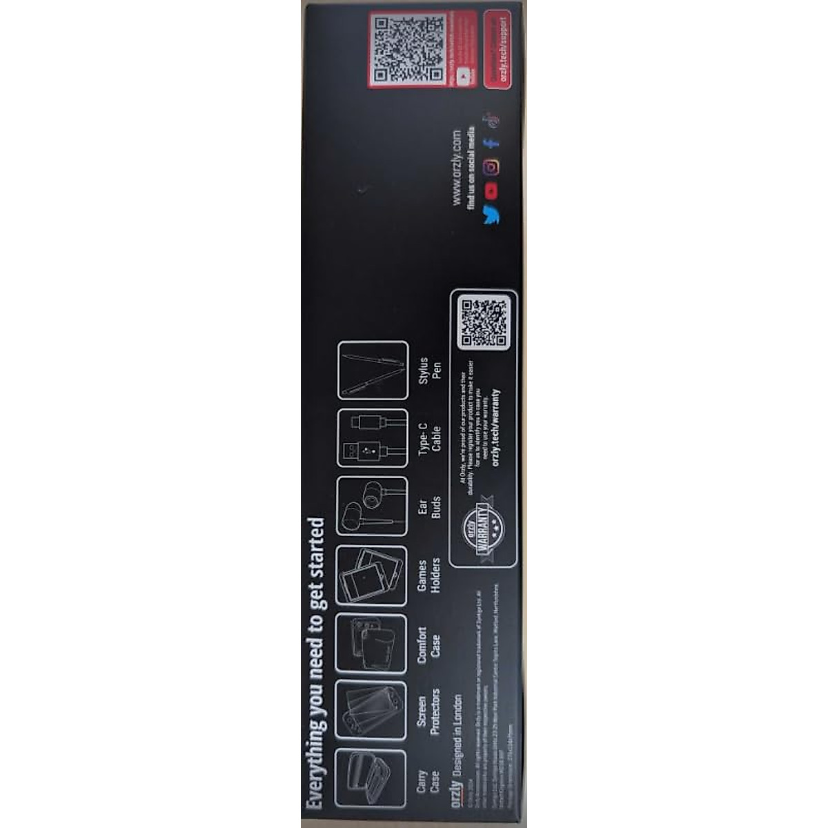 Orzly Switch Accessories Bundle – Carry Case for Nintendo Switch Console (NOT OLED MODEL) Tempered Glass Screen Protectors, USB Charging Cable, Switch Games Case, Comfort Grip Case & Headphones - RED