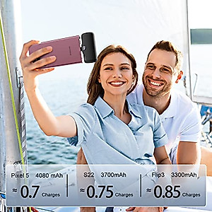 iWALK LinkPod Portable Charger, PD USB C Power Bank [2023 Upgrade] Small Fast Charging Docking Battery with LED Display Compatible with Samsung S23,S22,S20,S10,Note 20/10,LG,Android Phones, Black