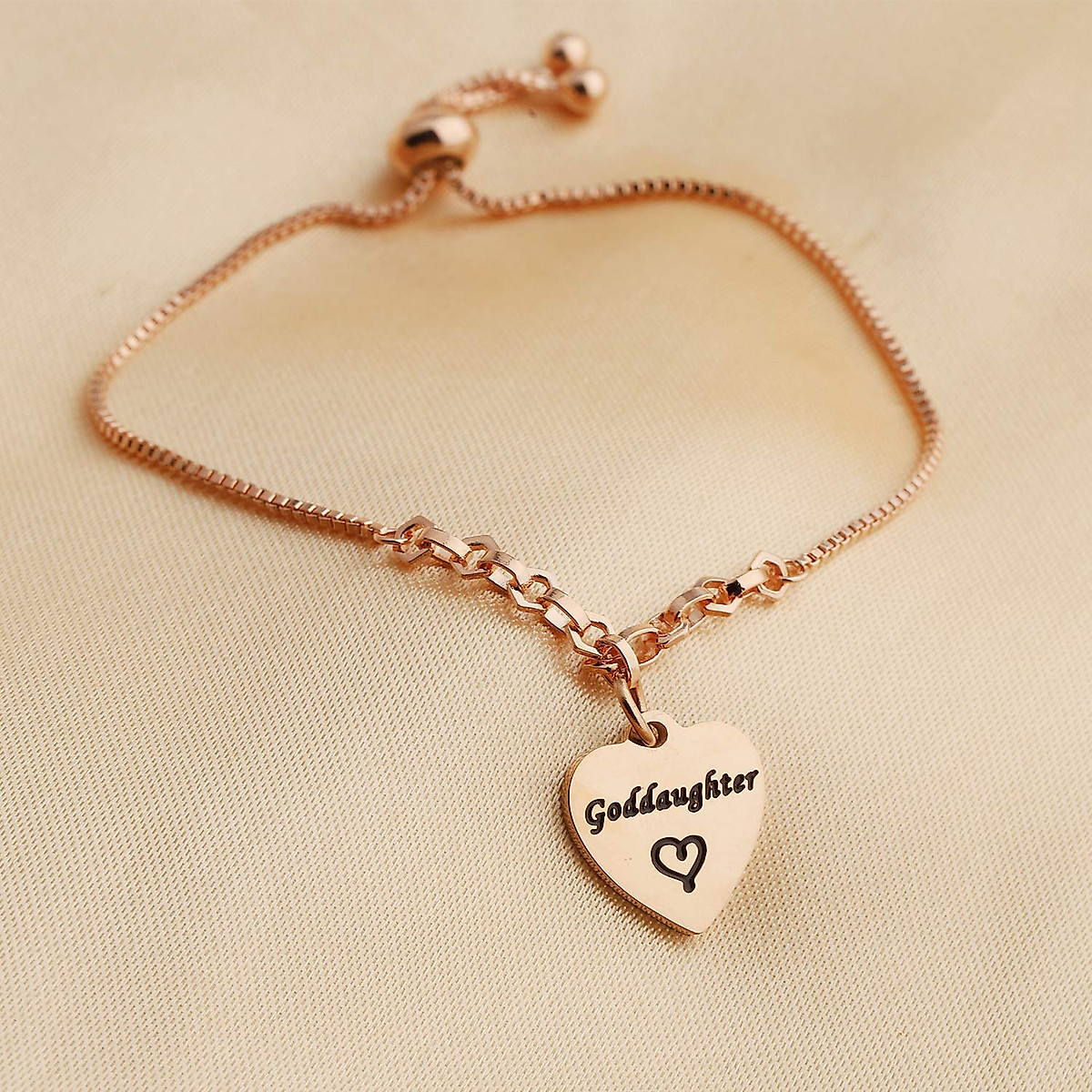 LQRI Godmother Goddaughter Bracelet Christian Baptism Gift for Godmothers Goddaughters Religion Jewelry (goddaughter)