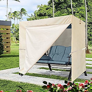 Ourdoor Swing Cove,3 Triple Seater Hammock Cover Garden Swing Cover Garden Hammock Glider Chair Cover Outdoor Swing Cover UV Resistant Swing Canopy Cover (65 * 49 * 66 inch)