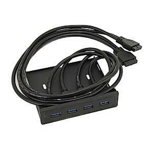 Dilwe Front Panel USB 3.0 Hub 4 Ports, 3.5 Inch Floppy Bay USB 3.0 Hub, 5Gbps USB 3.0 High Speed PC Front Panel USB Hub for Computer Case, 19Pin Cable