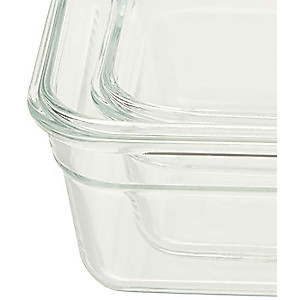 Glasslock 2 Rectangle and 2 Square Assorted Oven Safe Container Set, 4-Piece