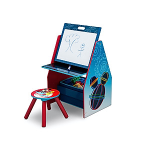Delta Children Kids Easel and Play Station – Ideal for Arts & Crafts, Drawing, Homeschooling and More - Greenguard Gold Certified, Disney Mickey Mouse