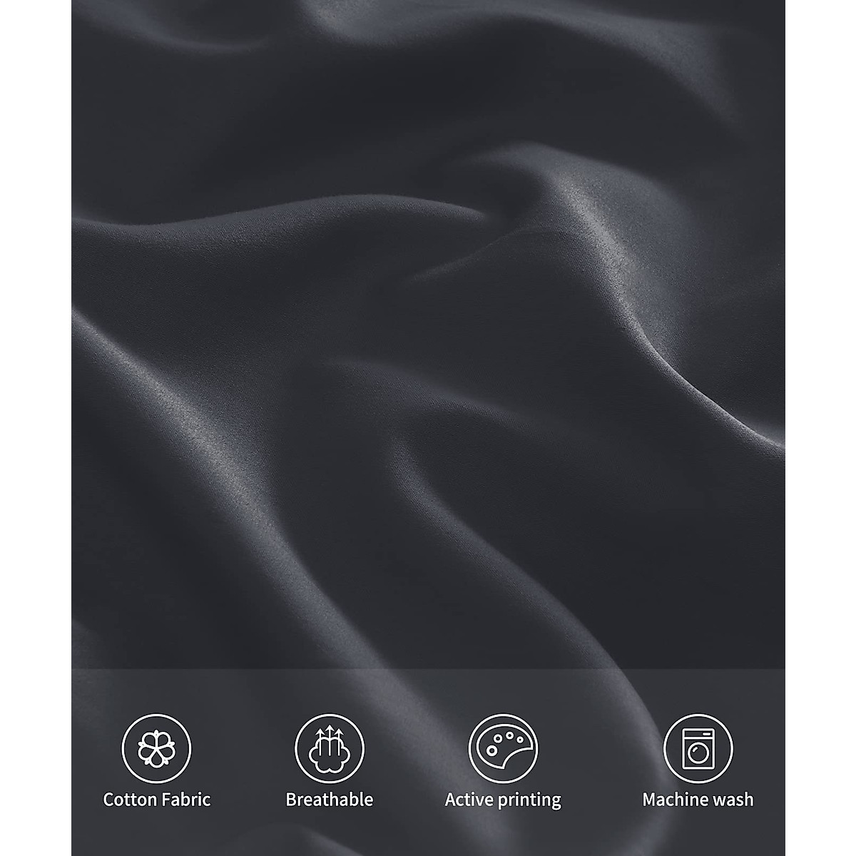 Warmstar Cotton Pillow Cases Standard Size Set of 2, 600 Thread Count Pillowcases 20x26 Inches, Soft Long Staple Cotton Pillowcases Breathable with Envelope Closure,Black