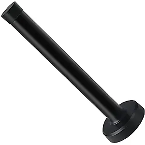 Door Stops, Wall Mount Door Stopper, Brushed Stainless Steel, Extra Long Doorstops with Sound Dampening Rubber Tip Bumper, Wall Door Protector 6 Inch 1 Pack Black
