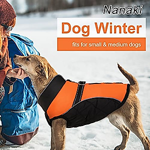 Dog Winter Vest, Windproof Doggy Warm Jacket Padded Puppy Jacket Harness Pet Apparel Cold Weather Coat for Small Medium Large Dogs(XL)