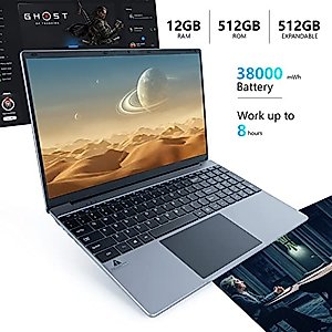 ANMESC Laptop Computer｜Laptop 15.6" with 1080P FHD Display｜Quad-Core Intel Celeron N5095 Processors｜12GB DDR4 512GB SSD｜Windows 11 Laptop Computers｜2.4G/5G WiFi｜Bluetooth 4.2｜Numeric Keypad｜Type-C