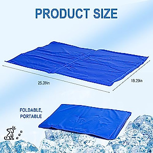 Yaureozi Dog Cooling Pad, Pet Gel Cooling Pad, No Refrigeration or Electricity Needed, Summer Pet Ice Pad for Kennels, Crates and Travel 19.7 X 25.6 Inch