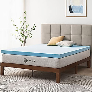 ZINUS 3 Inch Green Tea Cooling Gel Memory Foam Mattress Topper, Cooling Gel Foam, CertiPUR-US Certified, Twin, Blue