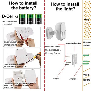 HONWELL Motion Sensor Light Outdoor Battery Powered Outside Security Flood Light Cordless IP65 Waterproof 32 LED Dual Head Spotlights, Motion Detector Lights for House Garage Porch Garden Shed