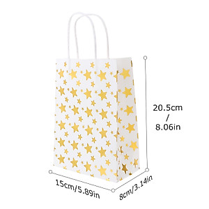 SOLUSTRE 36 Pcs Kraft Paper Gift Bag Paper Gift Bags Candy Gift Bags Gift Wrapping Bags Yellow Shopping Bags Halloween Presents Bag Retail Bags Christmas White Kraft Paper Child Customized