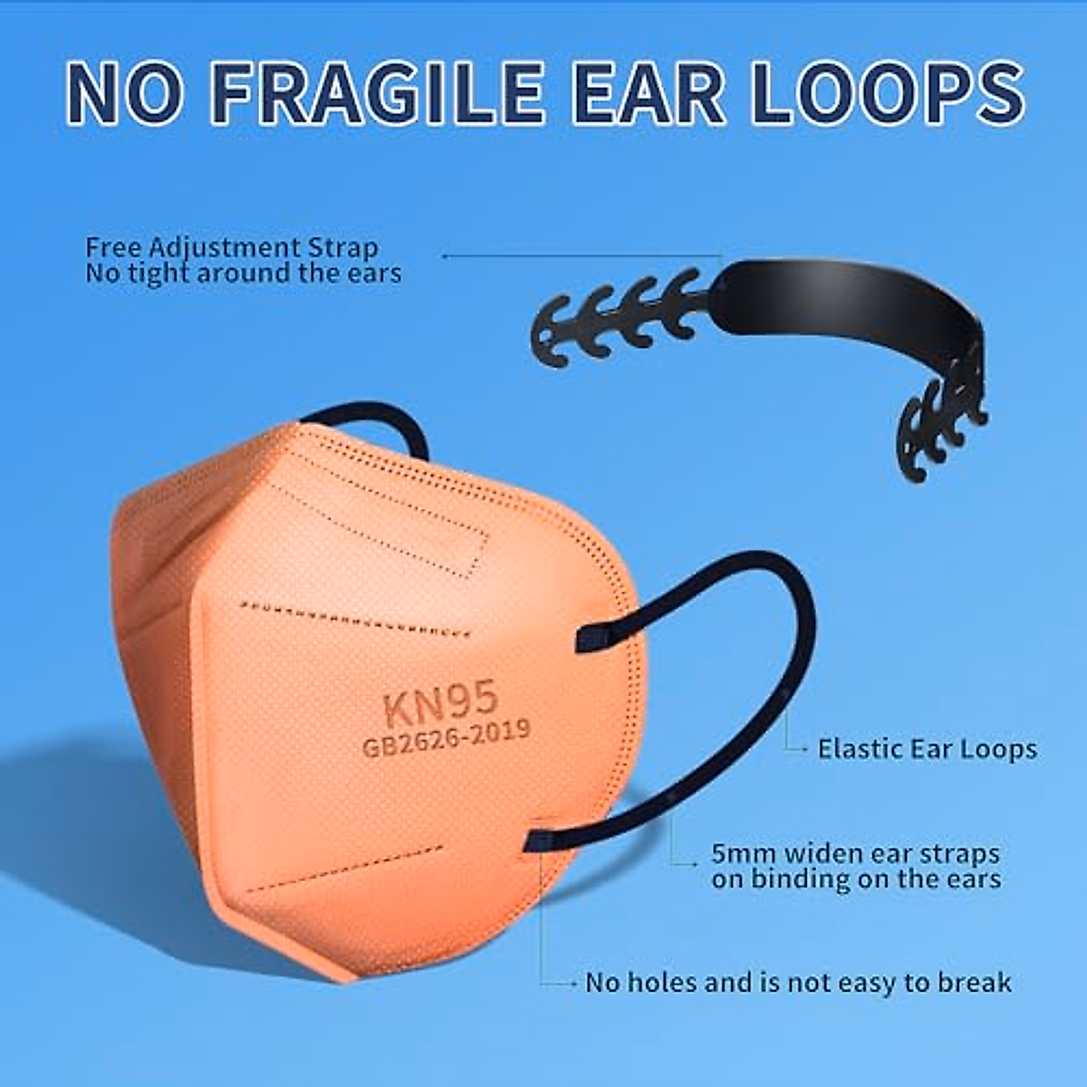 KN95 Face Masks Adults Disposable - 100 Pack KN95 Masks Protective Comfortable KN95 Masks 5-Layer KN95 Breathable Safety Face Masks & 5 Adjustable Mask Holder KN95 Masks 10 Colors