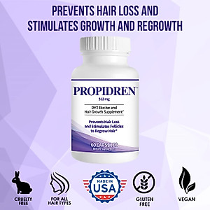Propidren by HairGenics - DHT Blocker & Hair Growth Capsules to Prevent Hair Loss & Stimulate Hair Follicles, to Stop Hair Loss & Regrow Hair. Proprietary Anti-Hair Loss & Hair Regrowth Treatment.