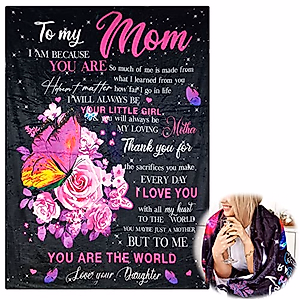 Aiishow Gifts Blanket for Mom Mother's Day, 59"x79" Cozy Flannel Throw Blankets, Rose Print Throw Blanket Gifts for Women, Unique Mother Gifts from Daughter or Son, Birthday, Mothers Day, Christmas