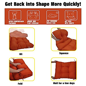 Kunste Adironack Chair Cushions Indoor Outdoor Furniture Cushions Patio Seating Cushions Red