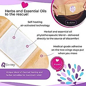 Period Heating Patches for Menstrual Cramps Based on Flow Strength, 10 Period Patches for Weak & Normal Flow with Herbs & Oils for Pain Relief; Disposable Stick On Heat Patches for Cramp Free Period