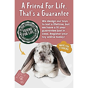 Living Nature Grey Dutch Lop Eared Rabbit, Realistic Soft Cuddly Bunny Toy, Naturli Eco-Friendly Plush, 10 Inches