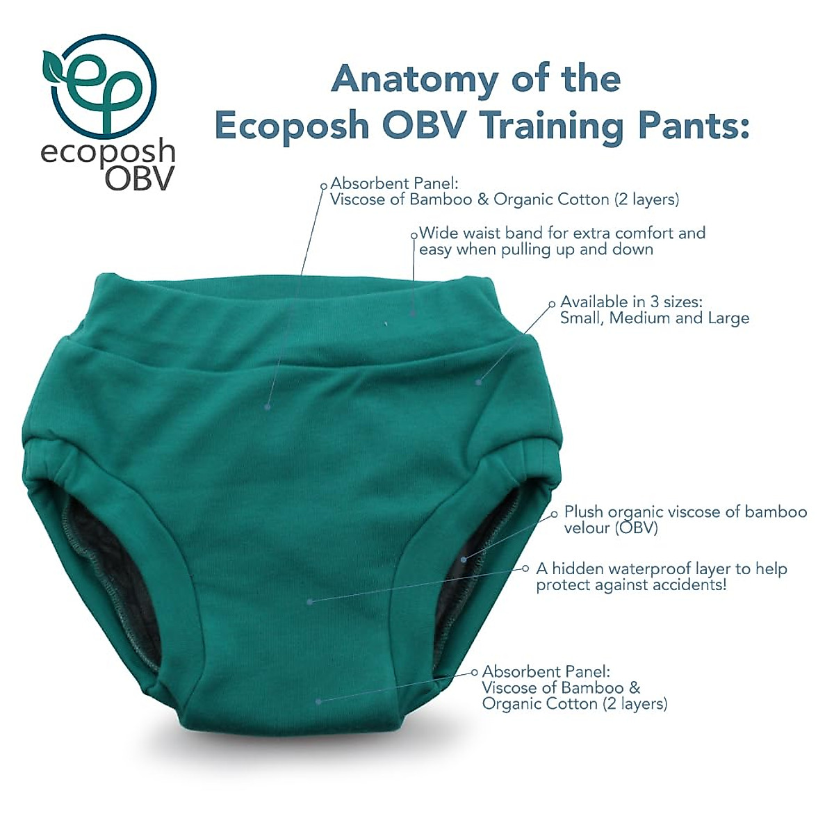 Kanga Care Ecoposh OBV Reusable Pull Up Toddler Underwear Potty Training Pants | Boysenberry Medium 2T/3T
