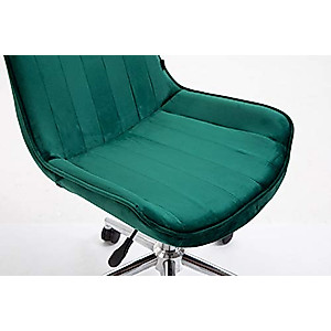 Cherry Tree Furniture Cala Pine Green Colour Velvet Fabric Desk Chair Swivel Chair with Chrome Base