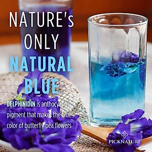 PICKNATURE Butterfly Pea Flower Tea Loose Leaf Freshly Picked from Thailand | Mini Pack (100+ Cups) | Herbal Blue Tea Gifts |USDA Organic