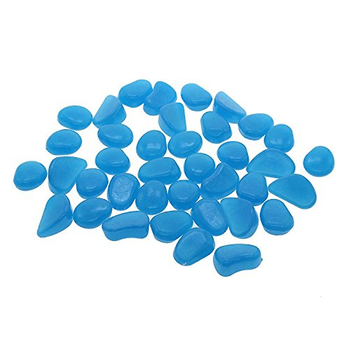 Oubest Fish Tank Rocks Glow Blue/Glow in The Dark Pebbles for Garden/Fish Tank/Aquarium/Plant Pots/Bonsai Walkway/Driveway 100pcs