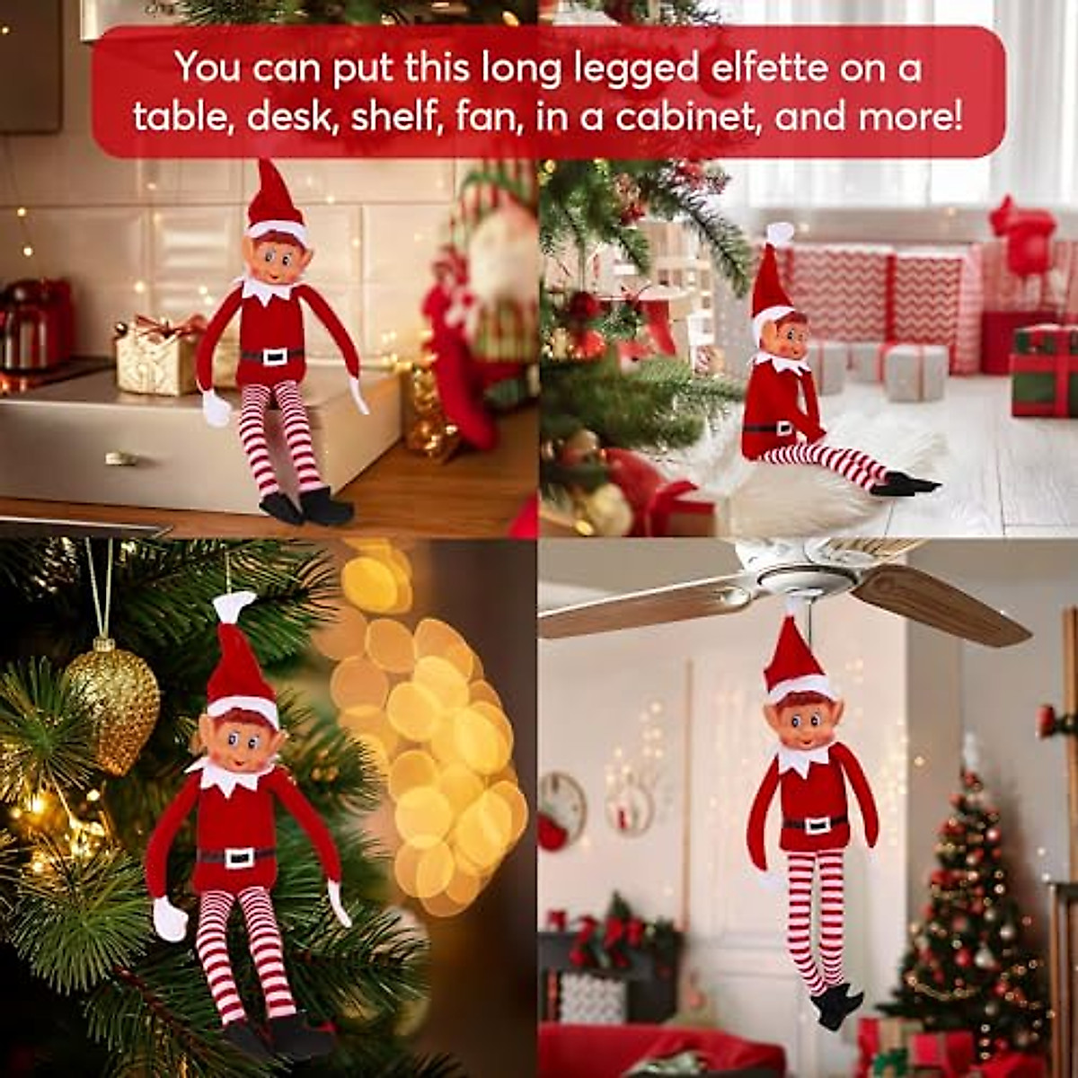 Christmas Elf Behaving Badly Plush Toy | Novelty Long Bendy Naughty Boy Christmas Elves Doll | 12 Inches