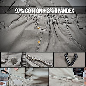 KEHAIOO Men Military Tactical Cargo Pants, SWAT Combat Army Trousers, Casual Many Pockets Stretch Cotton Pants Gray S