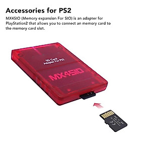 Memory Adapter for PS2, MX4SIO(Memory Expansion for SIO) SIO2SD Memory Adapter Replacement Memory Reader for PS2 Fat Console(Red)