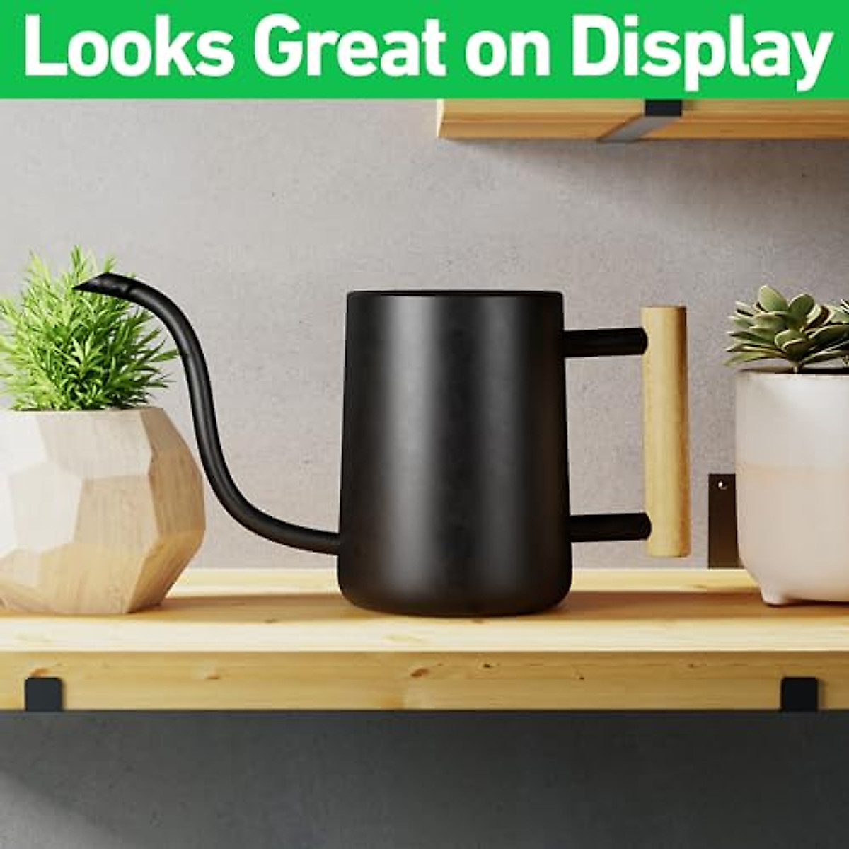 Indoor Watering Can with Long Spout - 35oz Black Watering Can for Indoor Plants - Cute Watering Can Indoor - Small Watering Can for Indoor Plants - Indoor Plant Watering Can