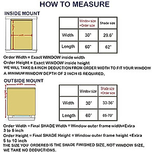LANTIME Wood Window Shades Blinds, Lined Blackout Bamboo Roller Shades, Easy Installation for Home and Garden, Pattern 9