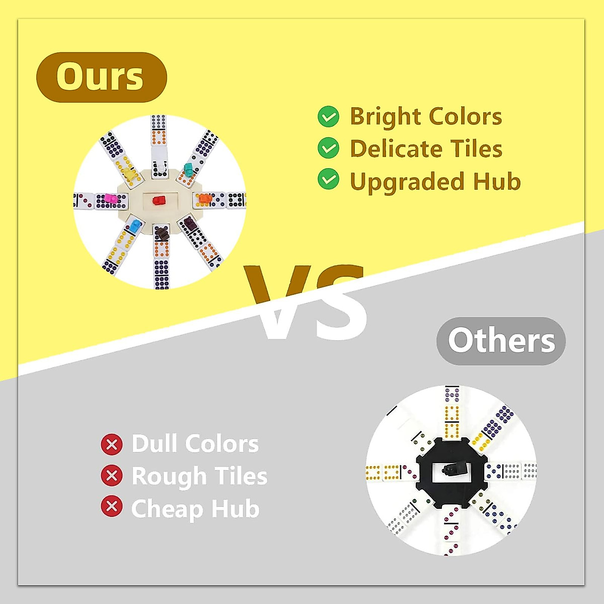 Mexican Train Dominoes Game Set, Double 12 Colored Dot Dominoes with Update Hub, Travel Mexican Train Game with 91 Tiles and Portable Carry Case, Family Board Team Games for Kids and Adults