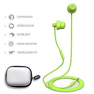 MAXROCK MINi5 Comfort-fit Headphones with Mic Wired Cellphone Earbuds with 3.5mm Jack (Green)