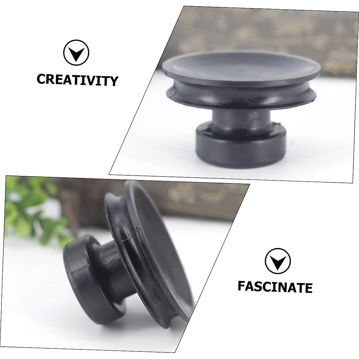 Milisten 2pcs Black Spiritual Meditation Knob Nepal Suction Healing Practical for Buddha Rubber Handle Bowl Sound Tool Tibetan Premium Singing Accessories Lifting