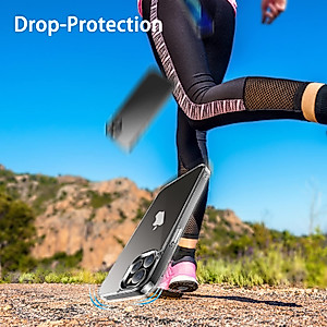 JJGoo Compatiable with iPhone 13 Pro max Case Clear, Transparent Shockproof Phone Case, Slim Anti-Scratch Hard PC Back Protective Cover Bumper, Clear