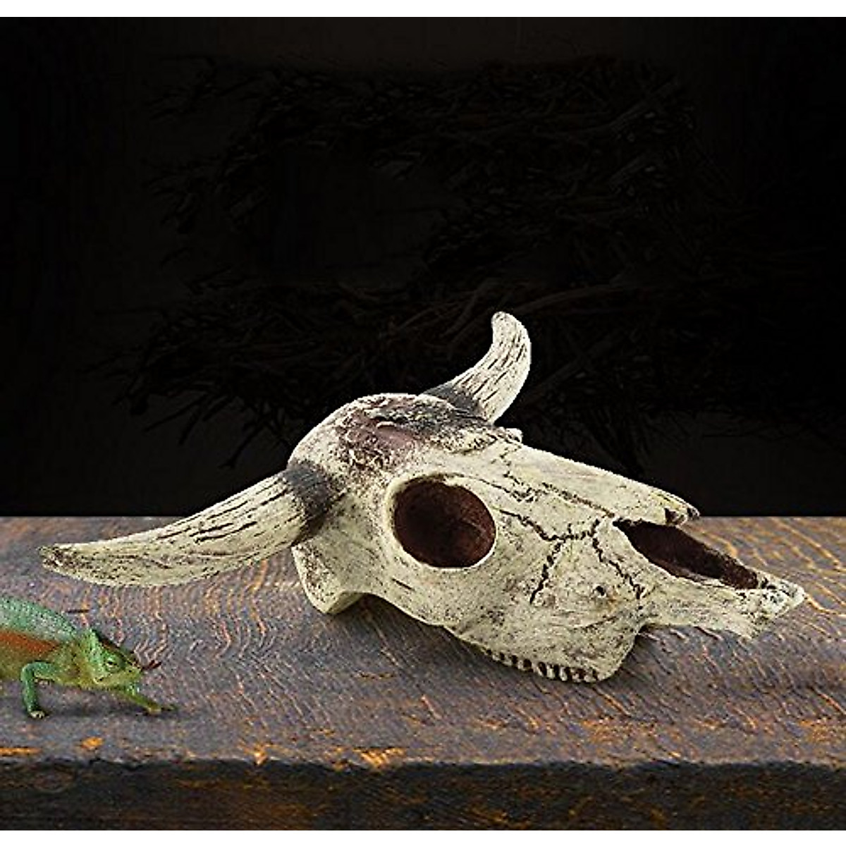 Leoyoubei Aquarium Decoration, Fish Tank Small Skull,Fish Turtle Hidden, Bonsai beautification. Cave Landscape Pet Reptile House Shrimps & Snails Love Them (Cattle Skull)