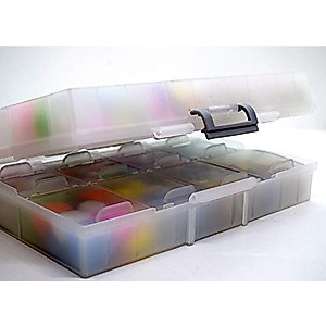 Aidetek Half Transparent BOX-ALL-24 Small Parts Beads Stationery Jewelry Box Organizer for Sorted Parts 3 Sizes 24 compartments with lid